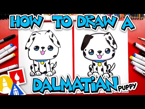 How To Draw A Cartoon Dalmatian Puppy