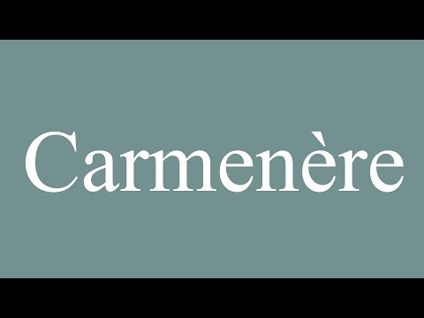 How to Pronounce ''Carmenère'' Correctly in French