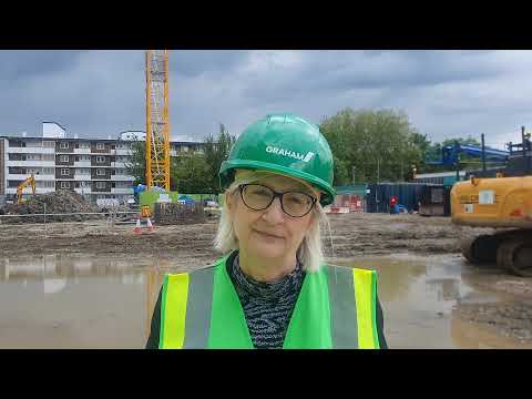 Principal Fiona Morey on the London South Bank Technical College construction site!