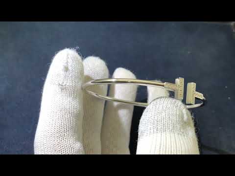Tiffany T Wire 18k White Gold and Diamond Bracelet
