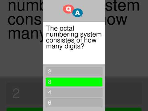 The octal numbering system consistes of how many digits?