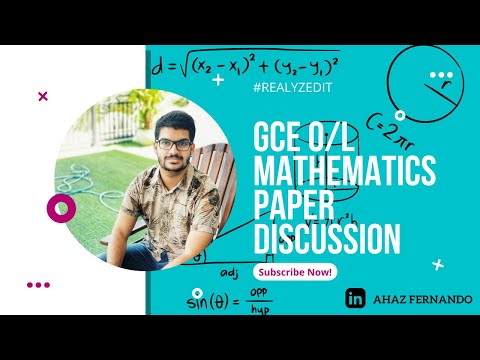 GCE O/L Mathematics 2020 Paper Discussion | English Medium | Ahaz Fernando | Part 1