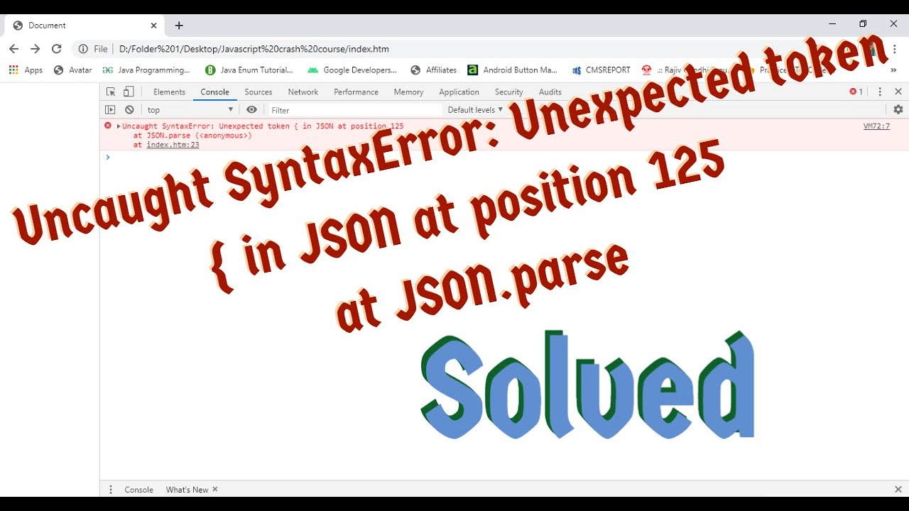 SOLVED: Uncaught SyntaxError: Unexpected token { in JSON at position at JSON.parse in Javascript