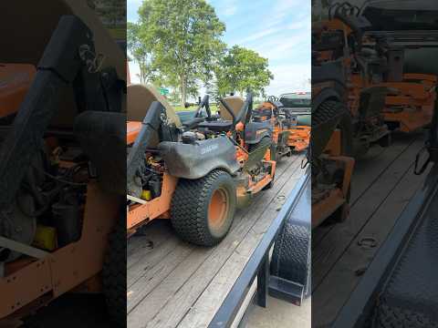 Mowing truck and trailer set up!!