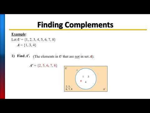 Complement of a Set, Examples