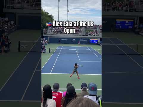 Alex Eala in action in the final round of qualifying for the US Open. #tennis #wtatour #wta #usopen