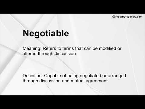 Negotiable Meaning