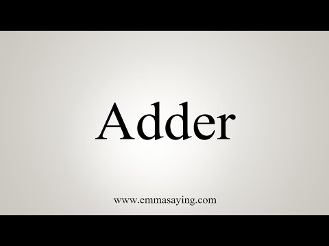 How To Say Adder