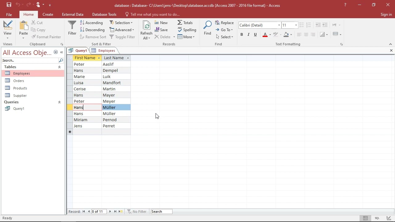 SQL in MS Access - Clear up Duplicates with SELECT DISTINCT