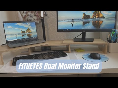 FITUEYES Dual Monitor Stand Review | Computer Monitor Riser, Wood Desktop Stand