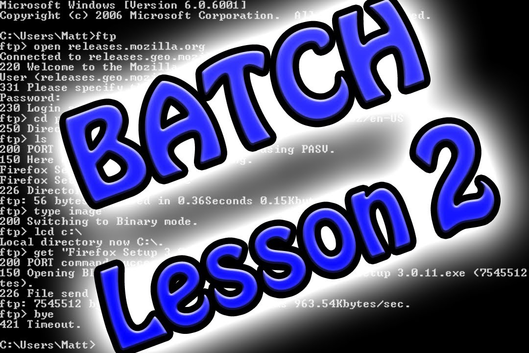 Batch Programming: Lesson 2 (User Input, Variables)