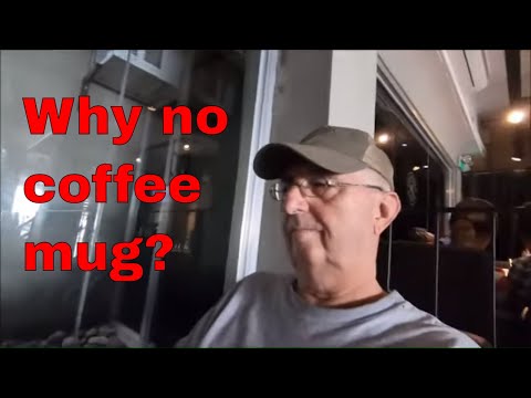 Why are there no coffee mugs in this popular coffee shop?