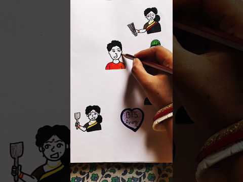 Mummy VS BTS Army ๐ Indian Army jonno like kore daoโค#youtubeshorts #art #drawing #funny #army #bts