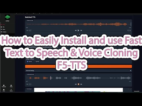 How to Easily Install and use Fast Text to Speech & Voice Cloning F5-TTS