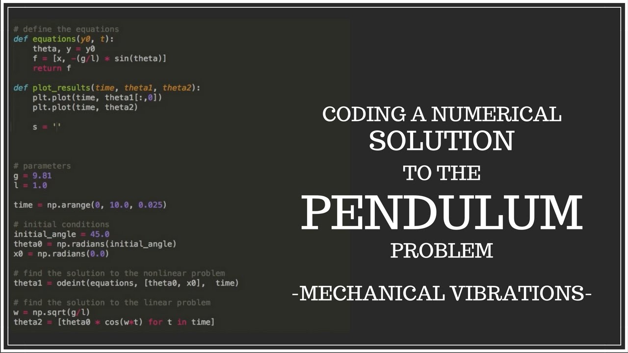 Coding a Numerical Solution to the Simple Pendulum Problem using Python