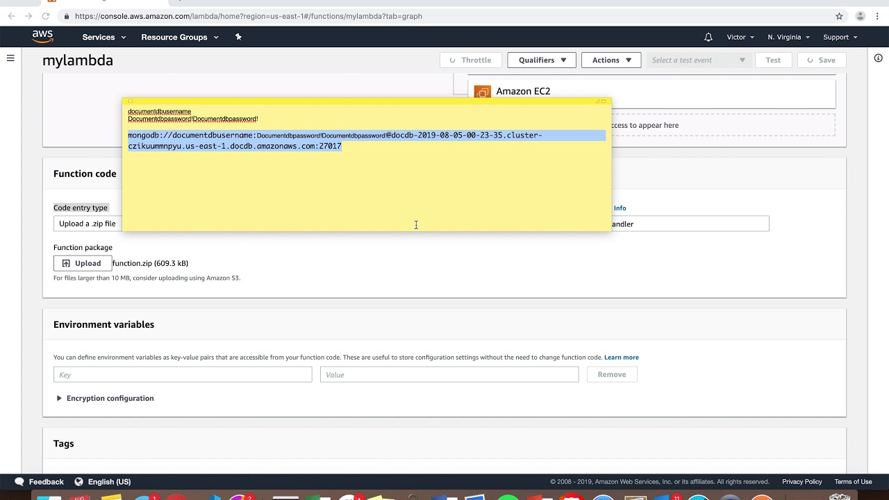AWS DocumentDB Starter: Update Lambda Code