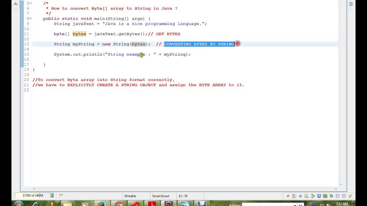 HOW TO CONVERT BYTE ARRAY TO  STRING IN JAVA