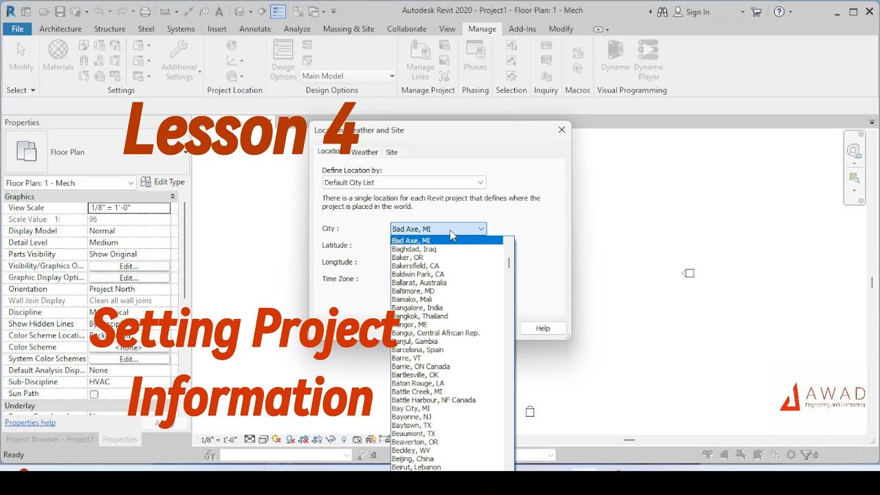 Lesson 4: Learn How to Setting Project Location in Revit - Tutorial