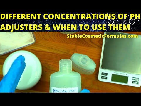 DIFFERENT CONCENTRATIONS OF PH ADJUSTERS & HOW THEY ARE USED TO ADJUST PH [C₆H₈O₇ & NAOH & H₂O]