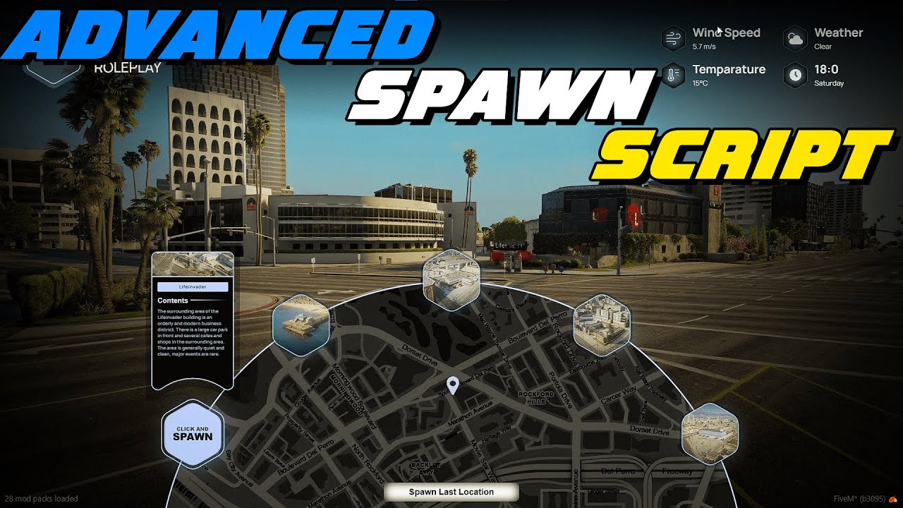 Free Advanced Spawn Selector Script | QBCore/ESX | FiveM Tutorial #144