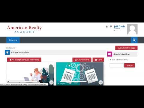 American Realty Academy - How to download your certificate of completion in the LMS Moodle