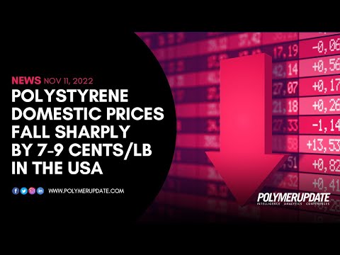 Polystyrene Domestic Prices Fall Sharply By 7-9 Cents/LB In The USA