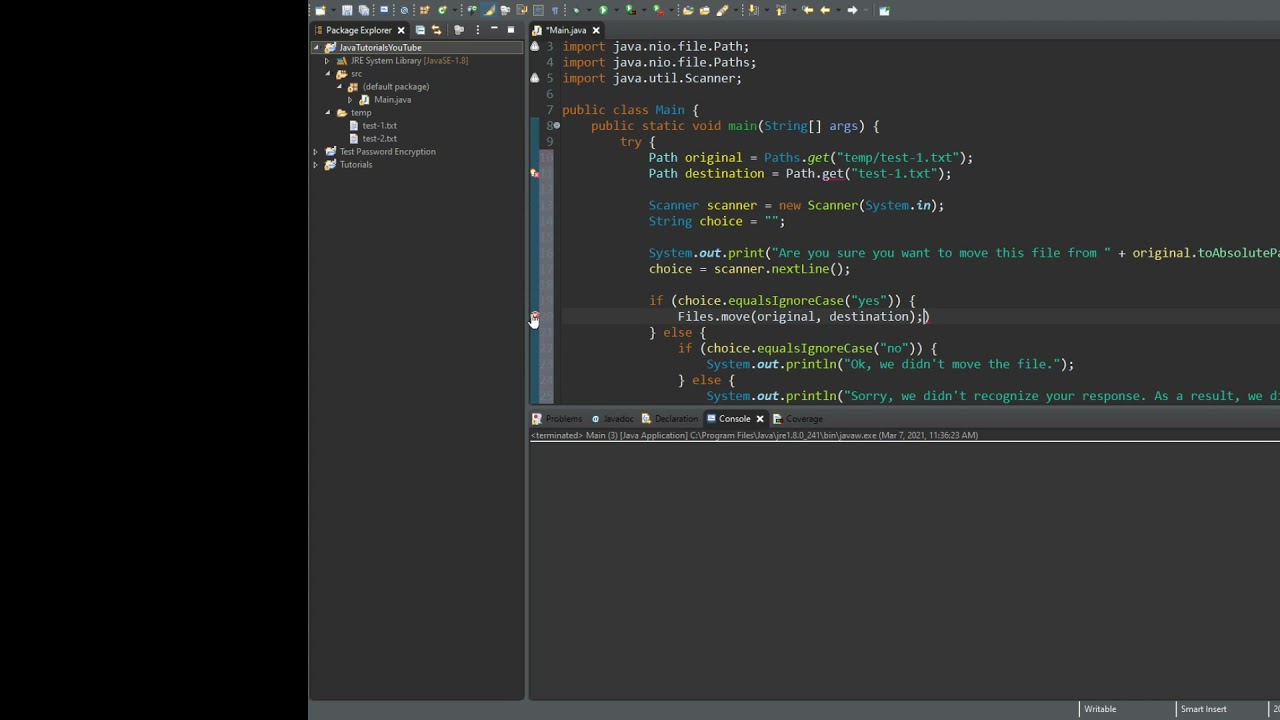 Java - #22 - Moving Files
