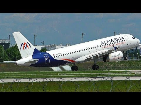 [FullHD] Almasria Universal A320 (SU-TCE) Taxi+Take off at Munich Airport!