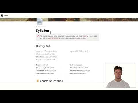How to create a classroom syllabus in Notion. Technical Training with AI-Powered Solutions