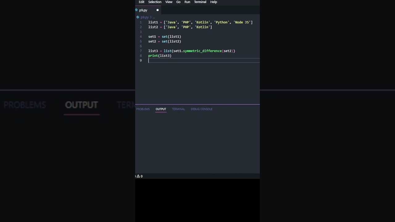 Find Difference Between Two Lists! #python #coding #shorts