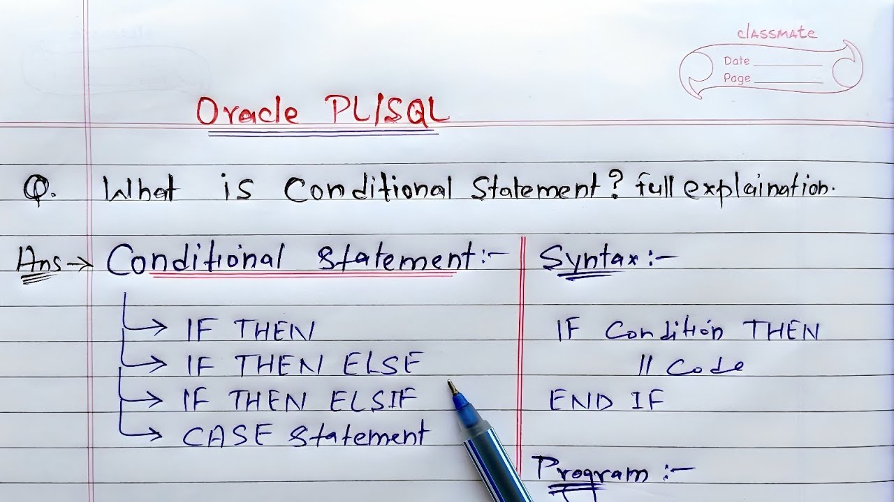 PLSQL Conditional Statement | Learn Coding