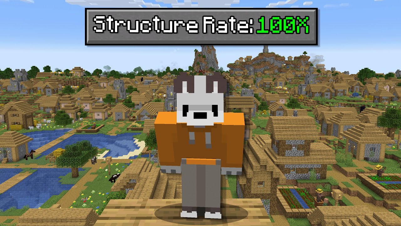 Beating Minecraft With 100x Structure Spawnrate