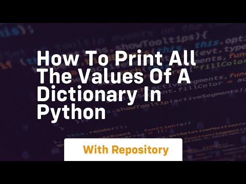 How to print all the values of a dictionary in python