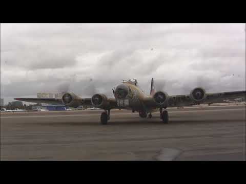 B17 Taxing into parking spot at Lyons Museum John Wayne Airport