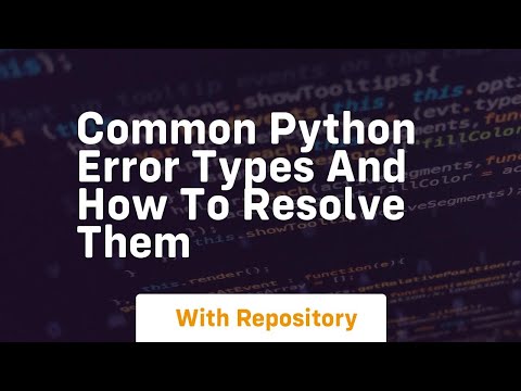 common python error types and how to resolve them