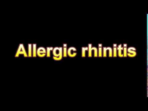 What Is The Definition Of Allergic rhinitis (Medical Dictionary Online)