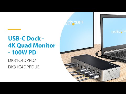 USB C Dock - 4K 60Hz Quad Monitor DisplayPort & HDMI - DK31C4DPPD/UE | StarTech.com