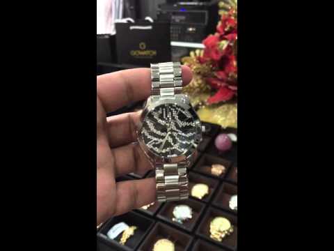 Michael Kors Slim Runway Zebra-pattern Crystal Pave Dial Women's Watch MK3314