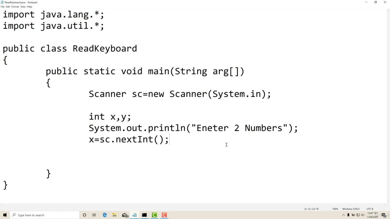 1.7 : Reading Input using Scanner Class in Java — [Abdul Bari] Java Course