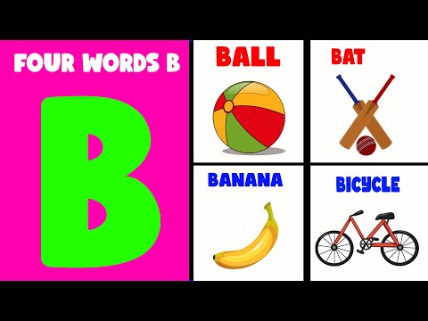 4 Words Learning For Toddlers | Words That Start With B | 4 Words From B | Kids Learning Videos