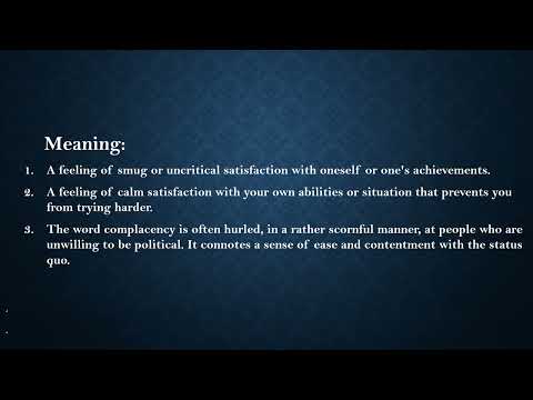 Complacency Meaning with Examples