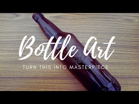 Decorating Bottle And Coaster With Decoupage Tissue Paper | Bottle Art