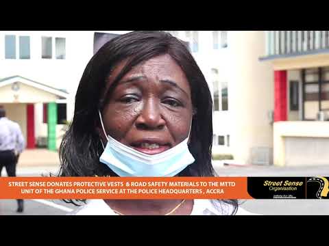 Street Sense donates protective vests and road safety materials to MTTD of the Ghana Police Service.