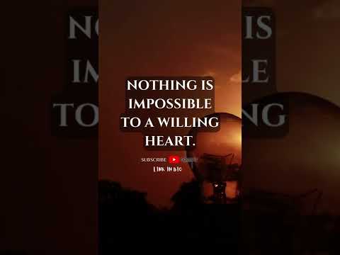 Nothing is impossible to a willing heart