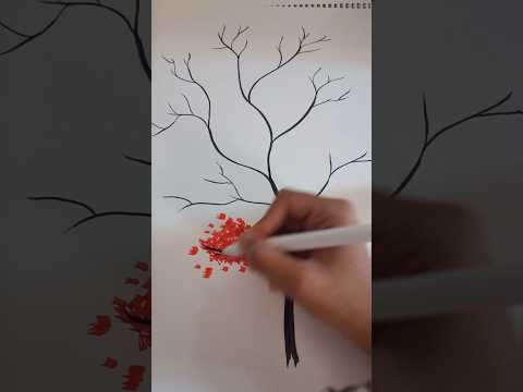 "Drawing a tree?🌿Try this method! 🎨"