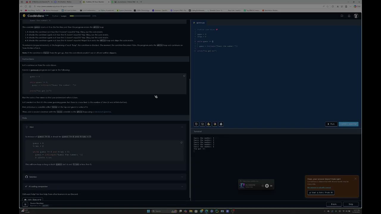 Codedex | Python | Chapter 4 (Loops)