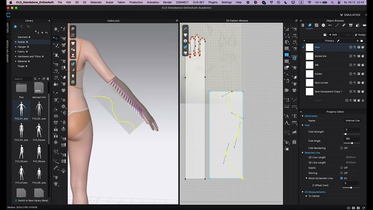 lingerie set in CLO3D