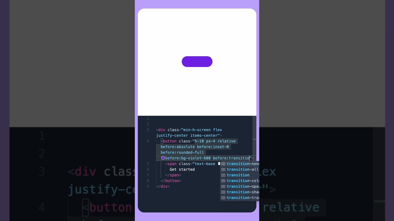 How to build a container scaling button with tailwindcss
