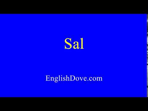 How to pronounce Sal in American English.