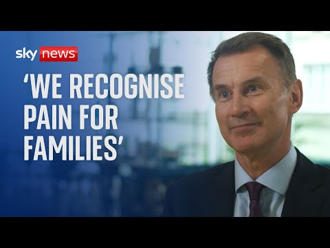 Chancellor 'recognises pain' caused by inflation and says UK must not 'deviate from plan'
